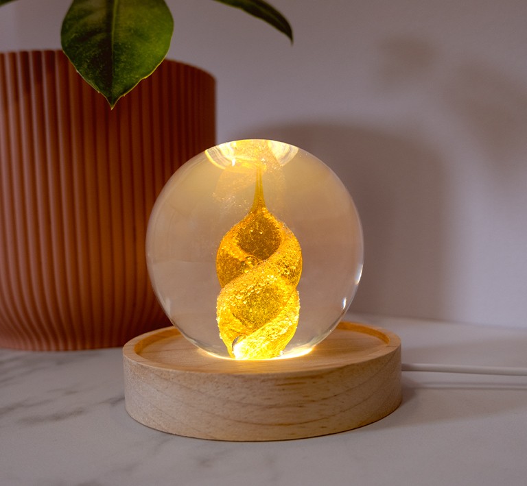 Paperweight Wooden LED Light Base - USA Ashesintoglass